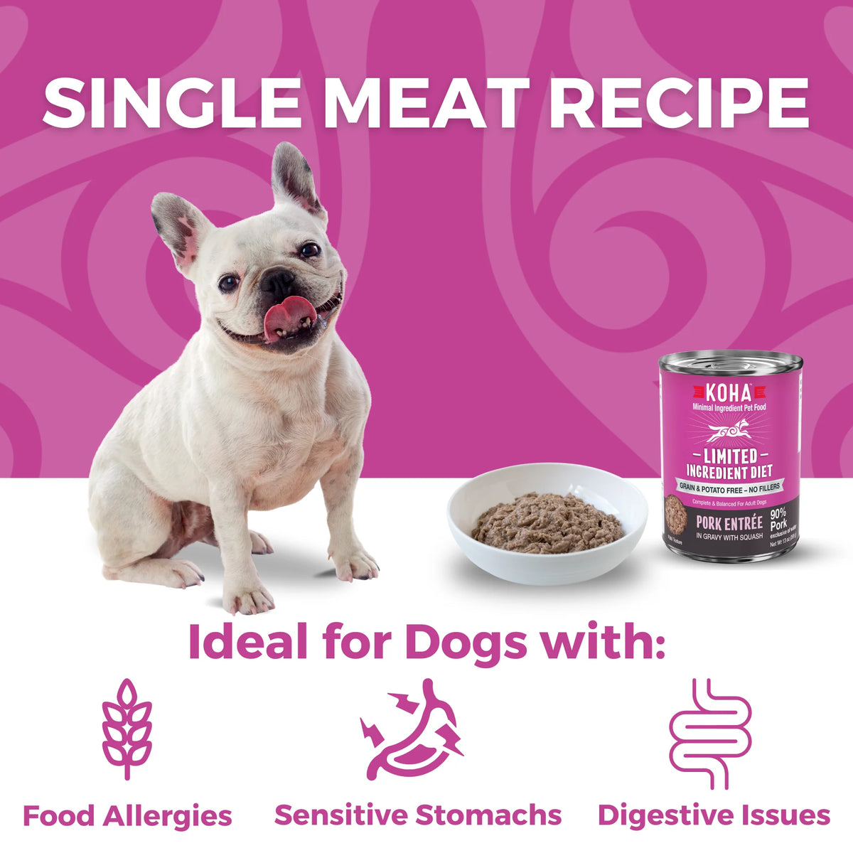 Koha Limited Ingredient Diet Wet Dog Food - Pork - 13oz Can – Poudre ...