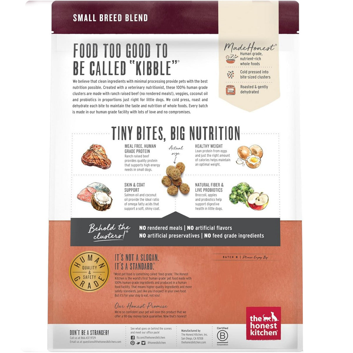 The Honest Kitchen Grain Free Beef Whole Food Clusters - Small Breed ...