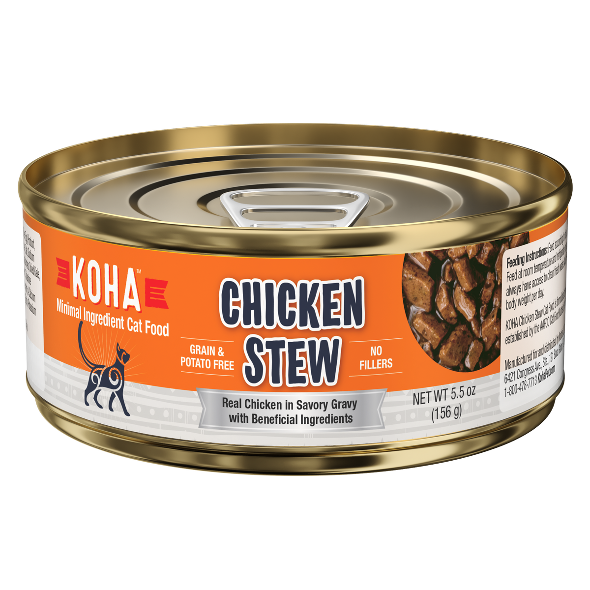Koha Minimal Ingredient Stew Wet Cat Food - Chicken Stew - 5.5oz Can ...