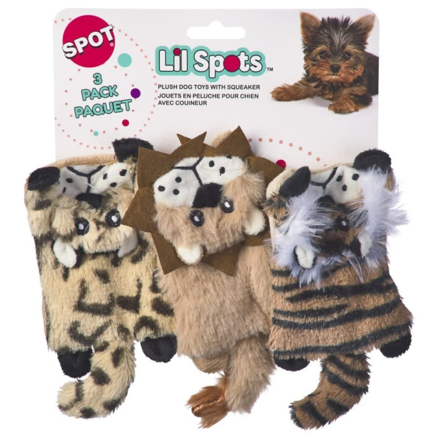 Spot Lil Spots Flat Cats Toy for Dogs 5 in (Assorted Colors) 3 pack ...