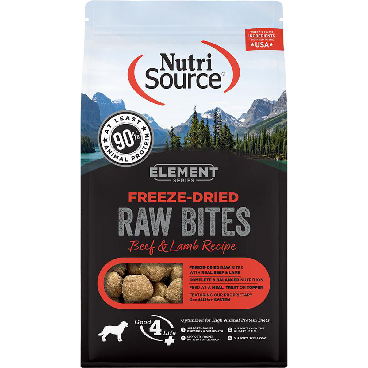 NutriSource Element Series Freeze-Dried Beef Lamb Raw Bites for Dogs 2 ...