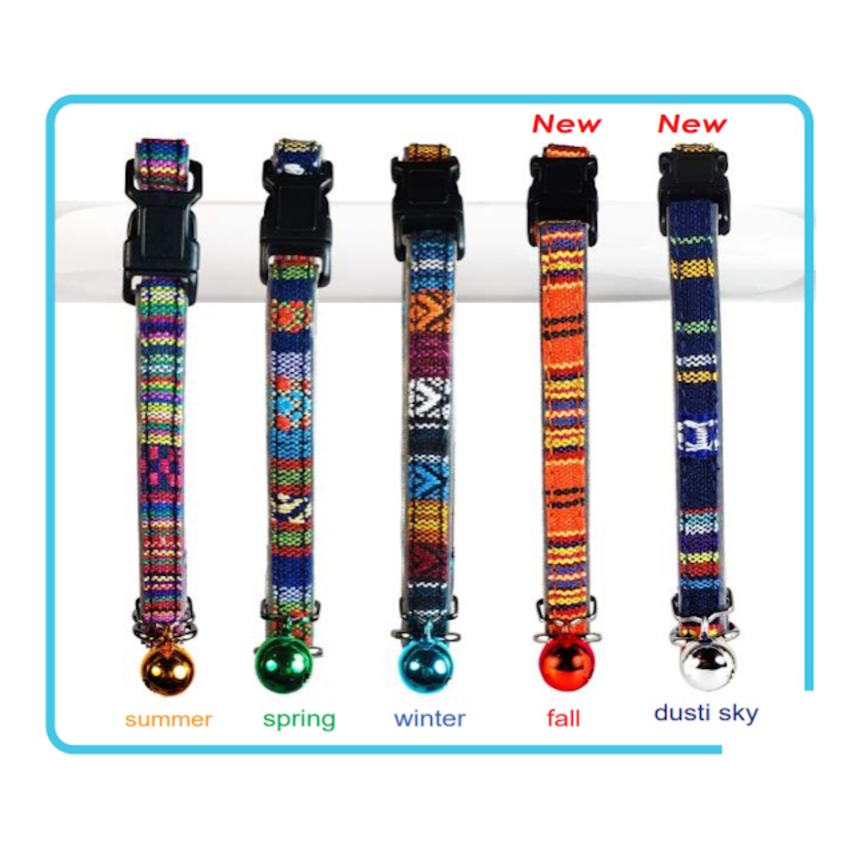 Goli Design Polyester Tapestri Dusti Sky Reflective Cat Collar 7.25 ...