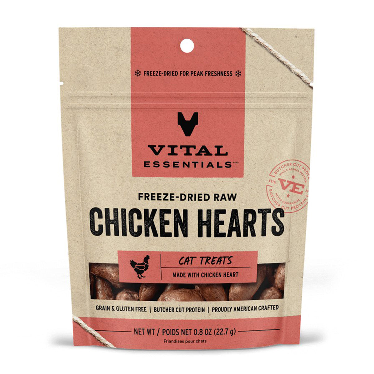 Vital Essentials Freeze-Dried Chicken Hearts Cat Treats 0.8oz – Poudre ...