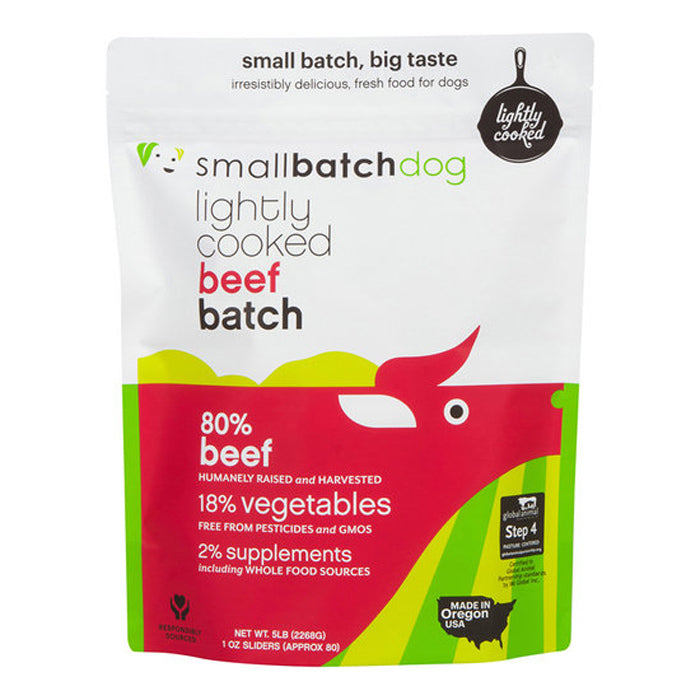 Smallbatch Lightly Cooked Frozen Beef Batch Dog Food 5lb – Poudre Pet ...