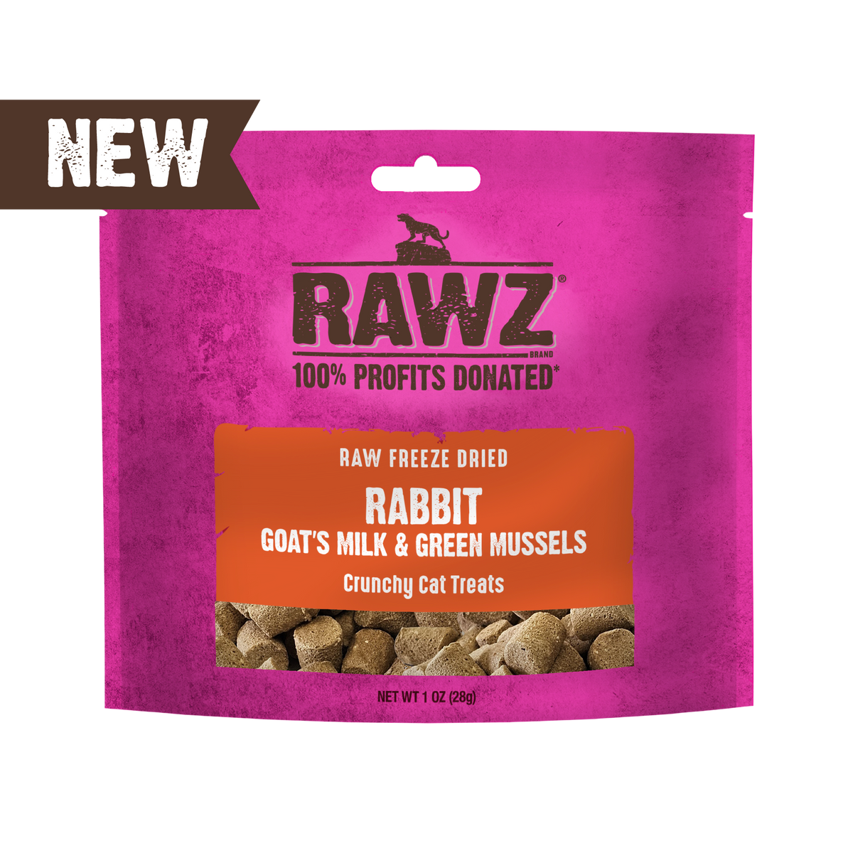 Rawz Freeze Dried Raw Cat Treats - Rabbit, Green Mussels, & Goats Milk ...
