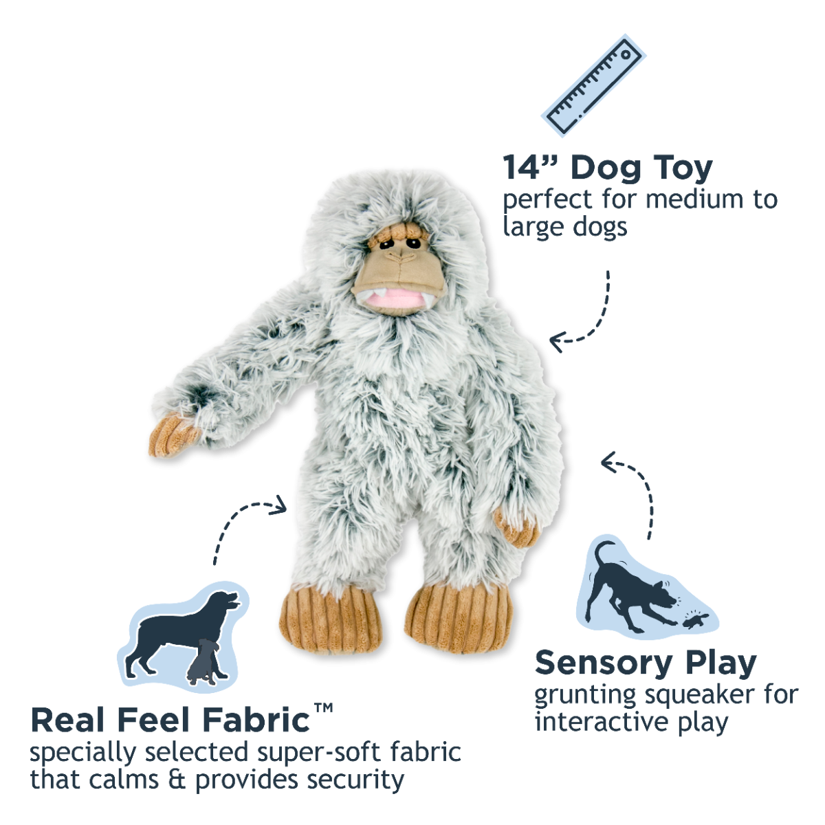 Tall Tails Plush Yeti Dog Toy with Squeaker - 14" – Poudre Pet and Feed ...