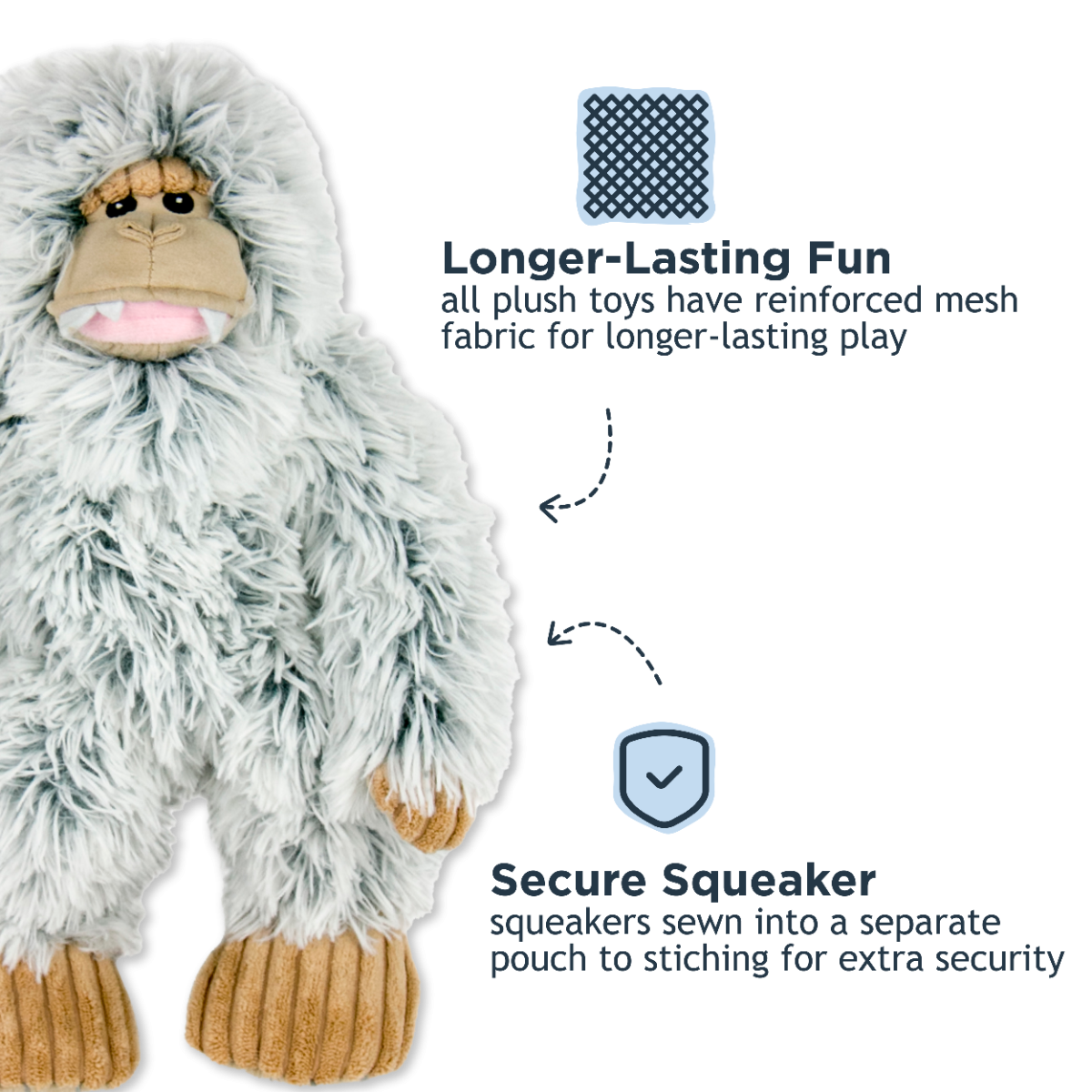 Tall Tails Plush Yeti Dog Toy with Squeaker - 14" – Poudre Pet and Feed ...