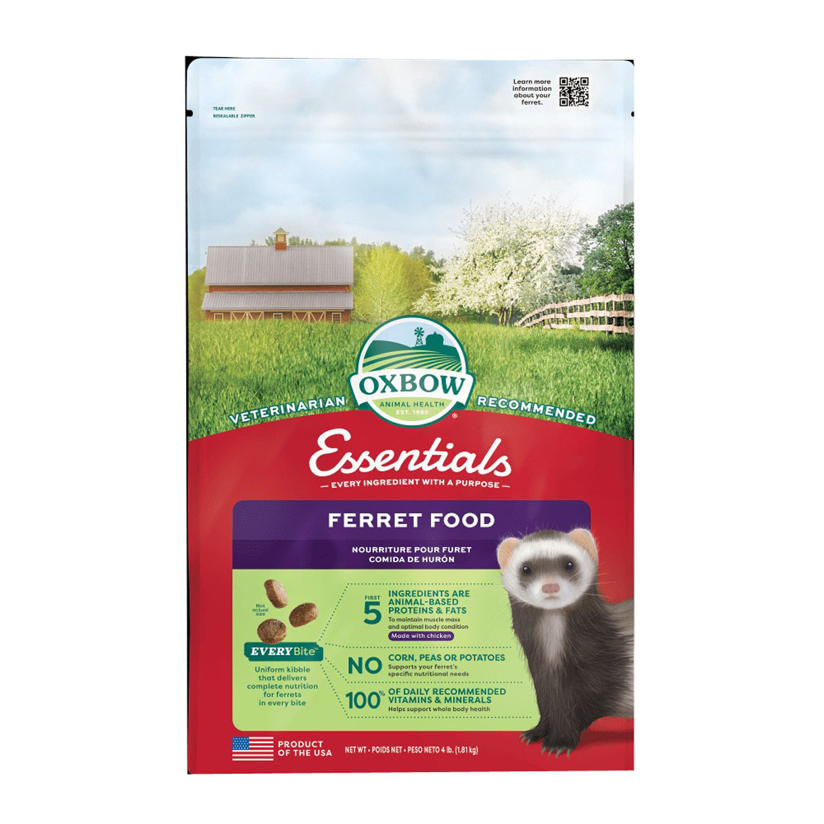 Oxbow Adult Ferret Food 4lb – Poudre Pet and Feed Supply